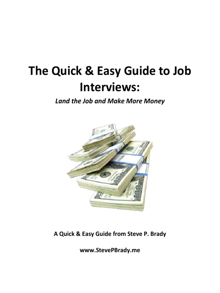 The Quick & Easy Guide To Job Interviews | PDF | Job Interview | Linked In