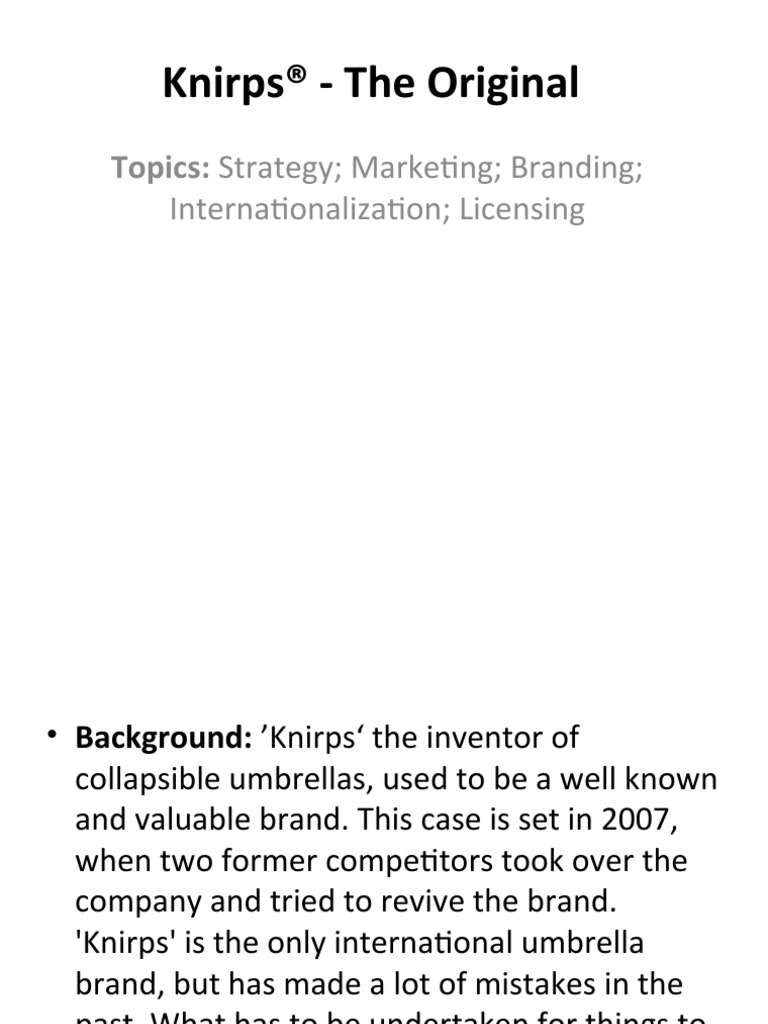 Knirps® - The Original | PDF | Brand | License