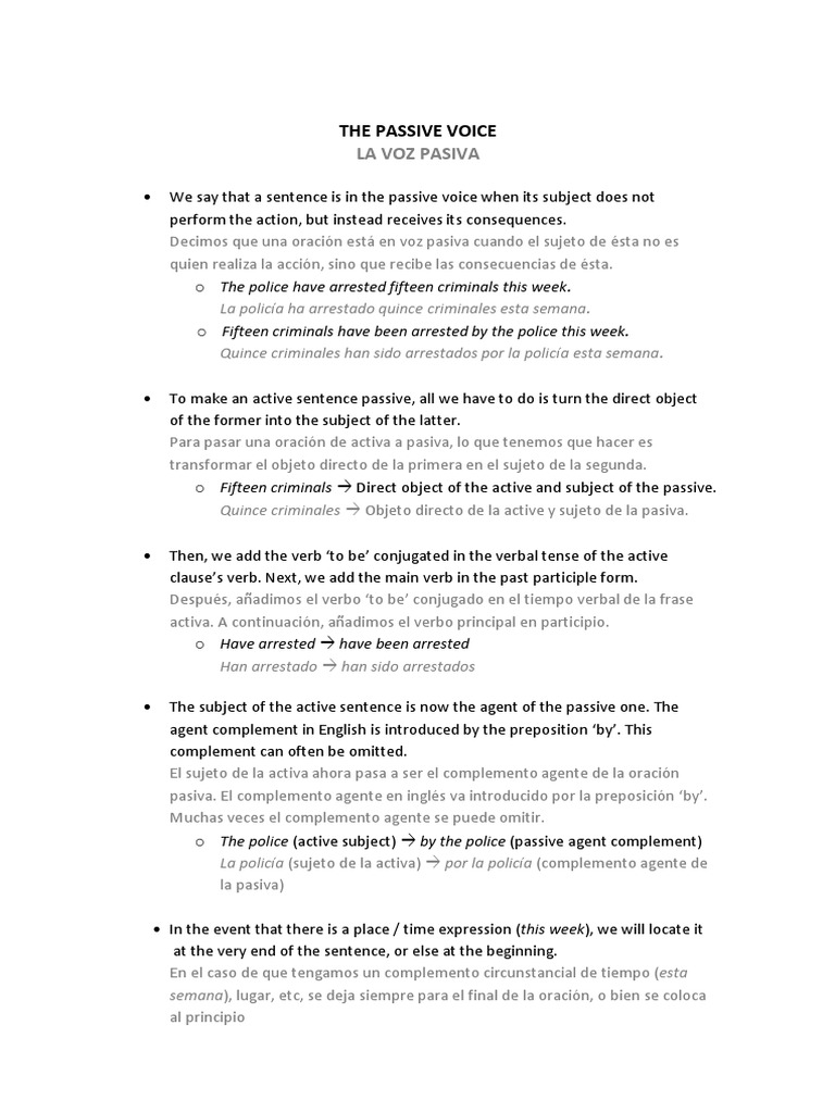 The Passive Voice: La Voz Pasiva | PDF | Prayer | Heaven