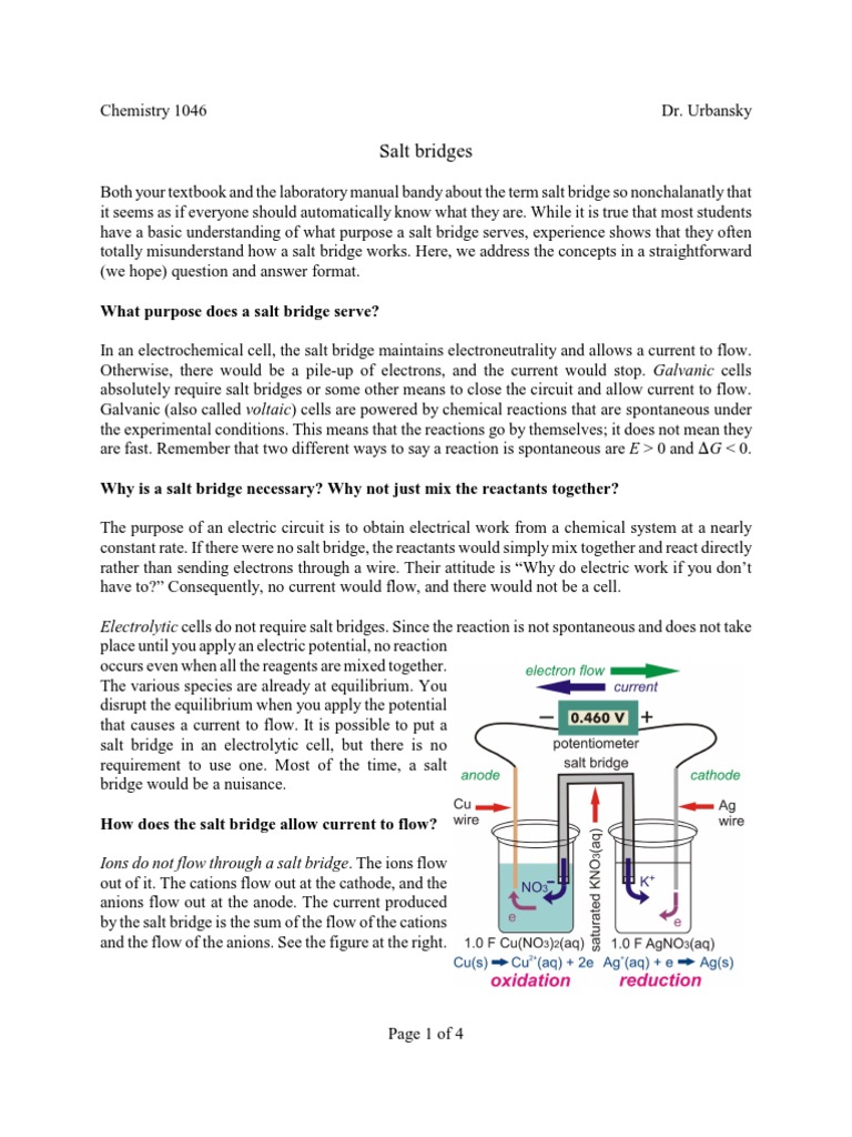 Salt Bridge | PDF | Ion | Anode