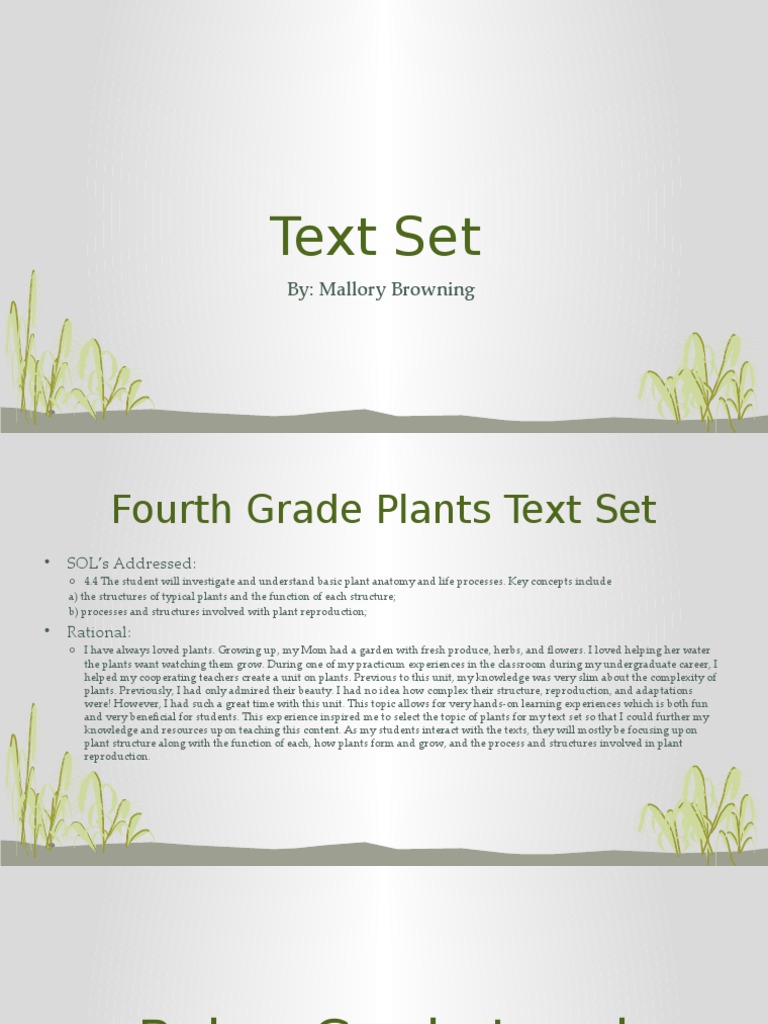 4th Grade Plant Text Set | PDF | Books | Flowers