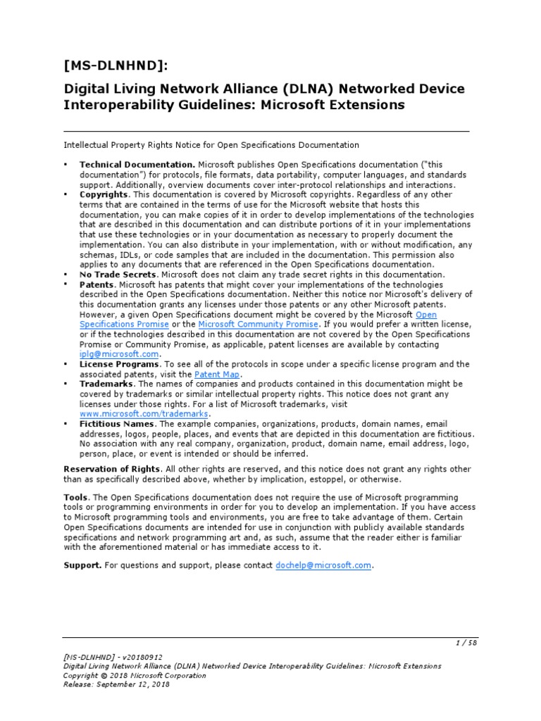 Digital Living Network Alliance (DLNA) Networked Device ...