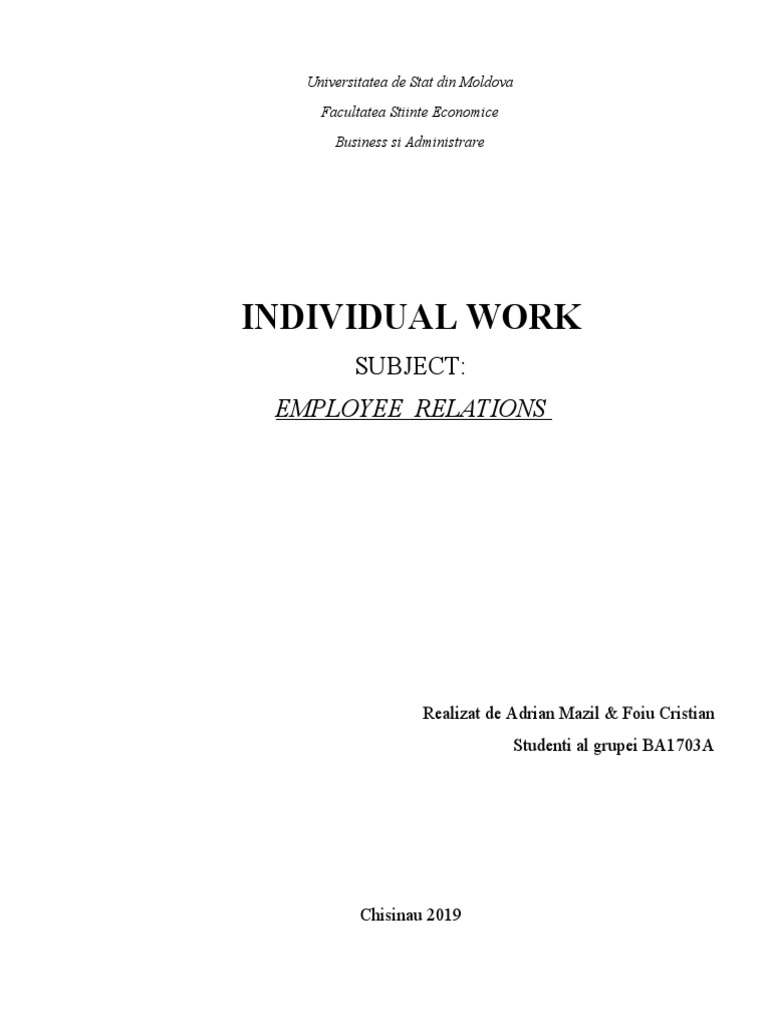 HR Lucru Individual | PDF | Occupational Safety And Health | Employment