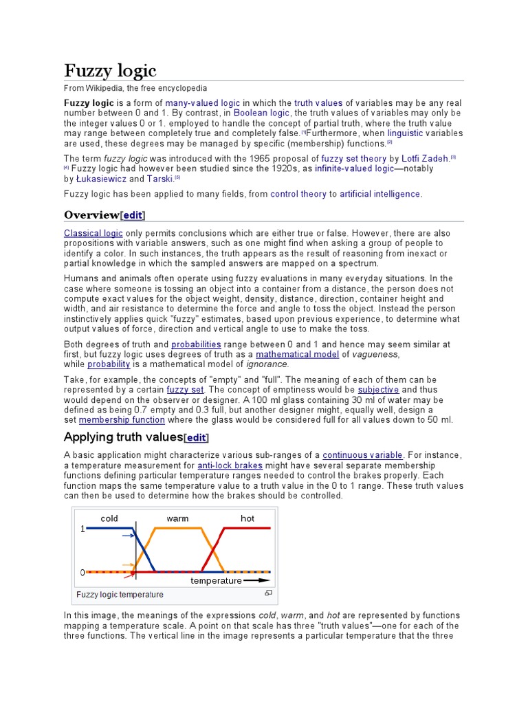 Fuzzy Logic Applying Truth Values Pdf Fuzzy Logic Logic