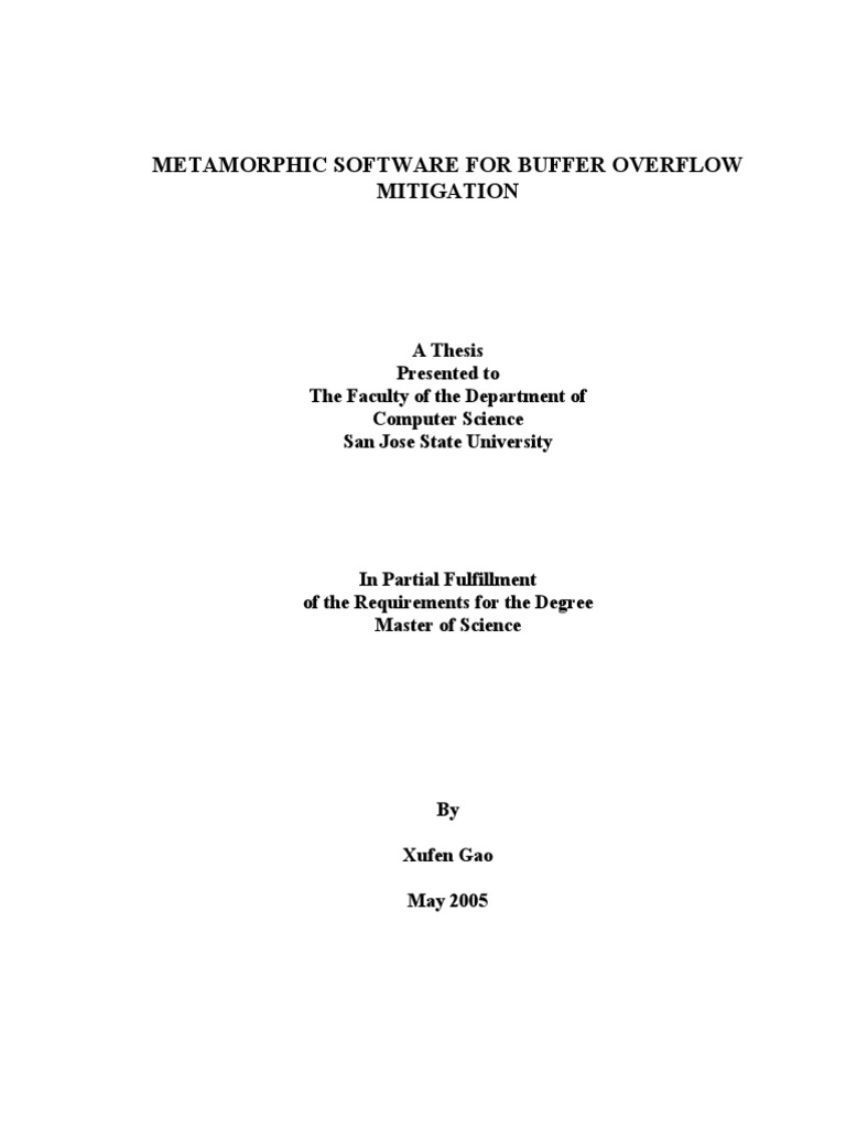 Metamorphic Software For Buffer Overflow Mitigation | PDF | Subroutine | Areas Of Computer Science