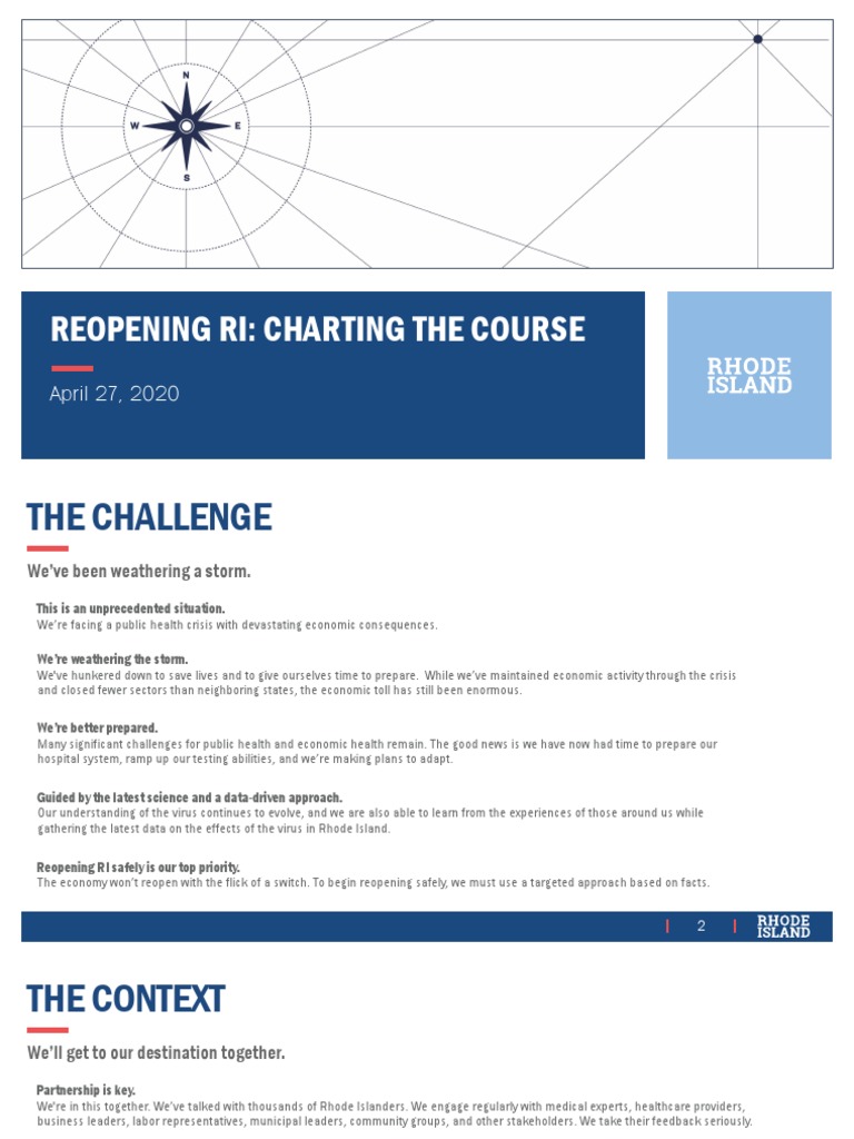 Reopening Ri: Charting The Course: April 27, 2020 | PDF | Clinical ...