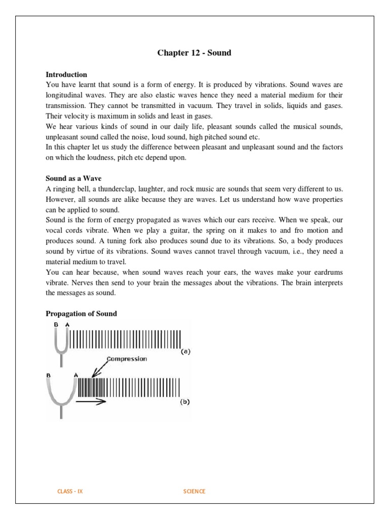 Class 9 Science: Sound Waves Notes | PDF | Sound | Ultrasound