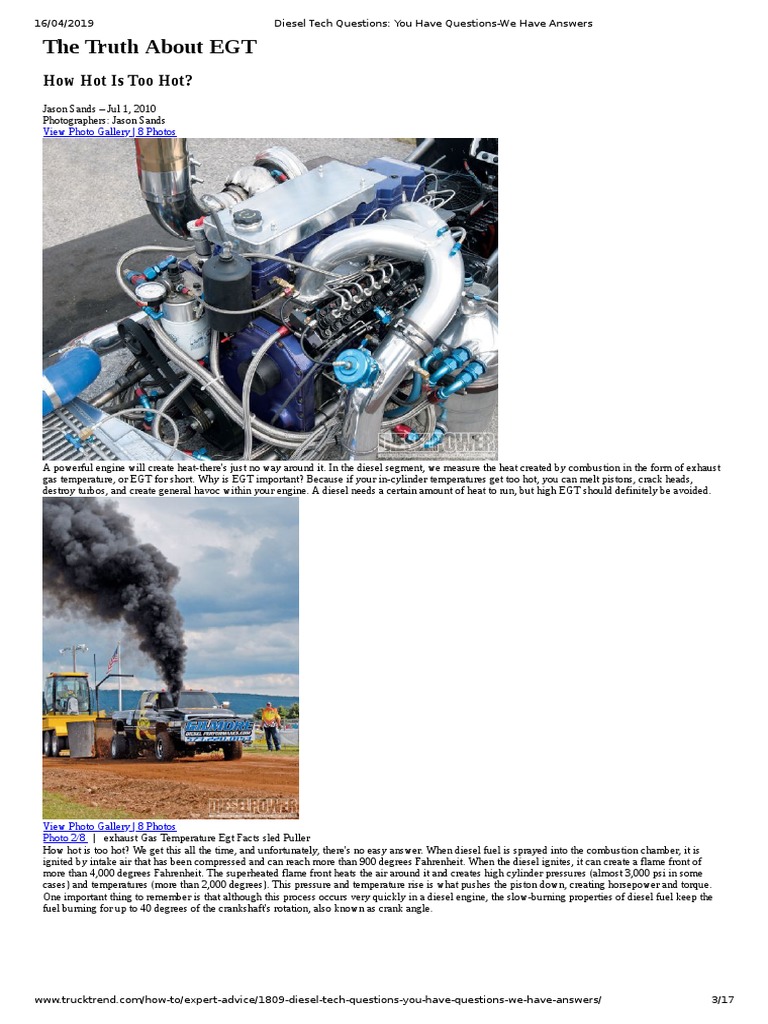 The Truth About EGT: How Hot Is Too Hot? | PDF | Diesel Engine ...