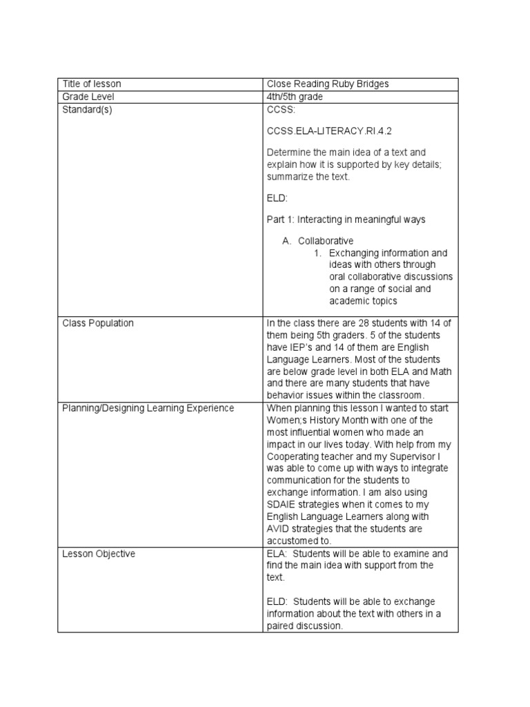 Informative Text Lesson Plan | PDF | Behavior Modification | Human ...