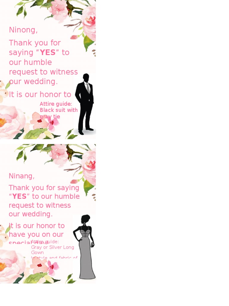 Ninong, Thank You For Saying "YES" To Our Humble Request To Witness Our ...