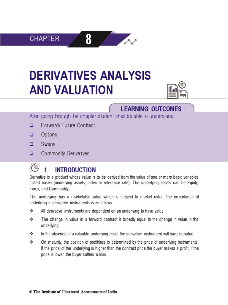 CH 8 Derivatives Analysis & Valuation PDF | PDF | Futures Contract ...