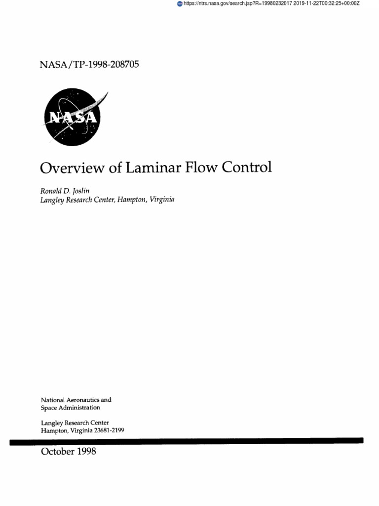 Overview of Laminar Flow Control Ronald D Joslin | PDF | Aerodynamics ...