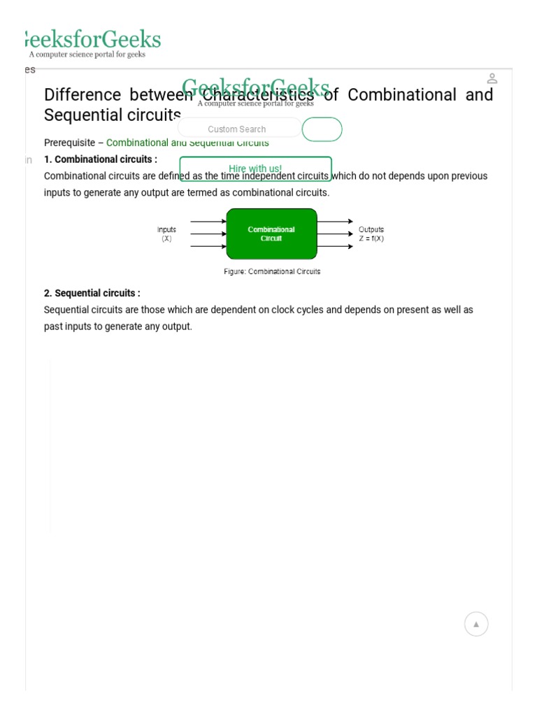 Difference Between Characteristics of Combinational and Sequential ...