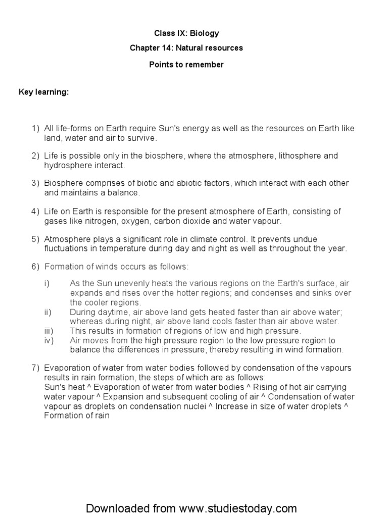 Natural Resources and Ecosystem Balance | PDF | Soil | Atmosphere Of Earth