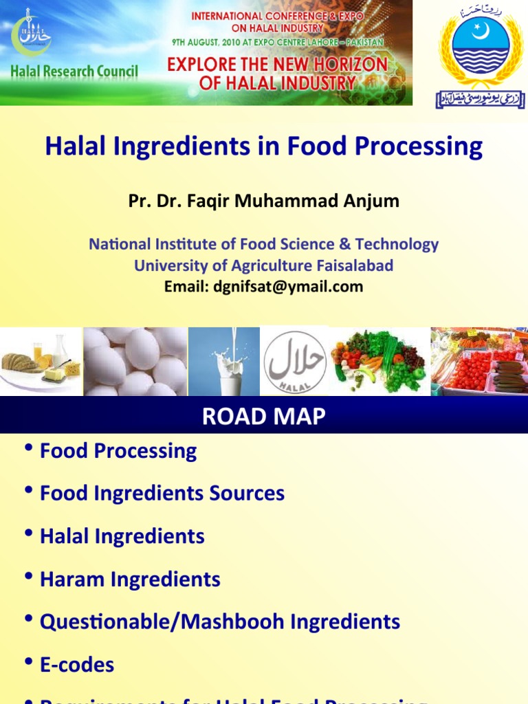 Halal Ingredients in Food Processing: Pr. Dr. Faqir Muhammad Anjum ...