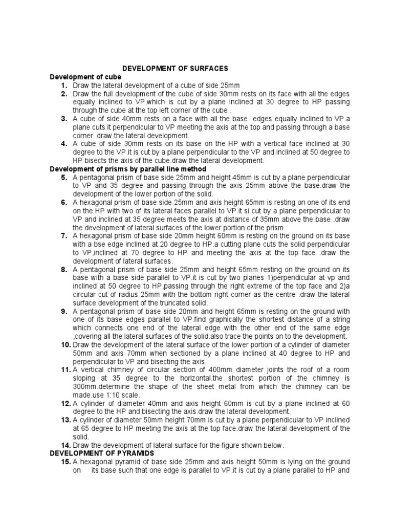 Development of Surfaces 240416 | PDF | Perpendicular | Cartesian ...