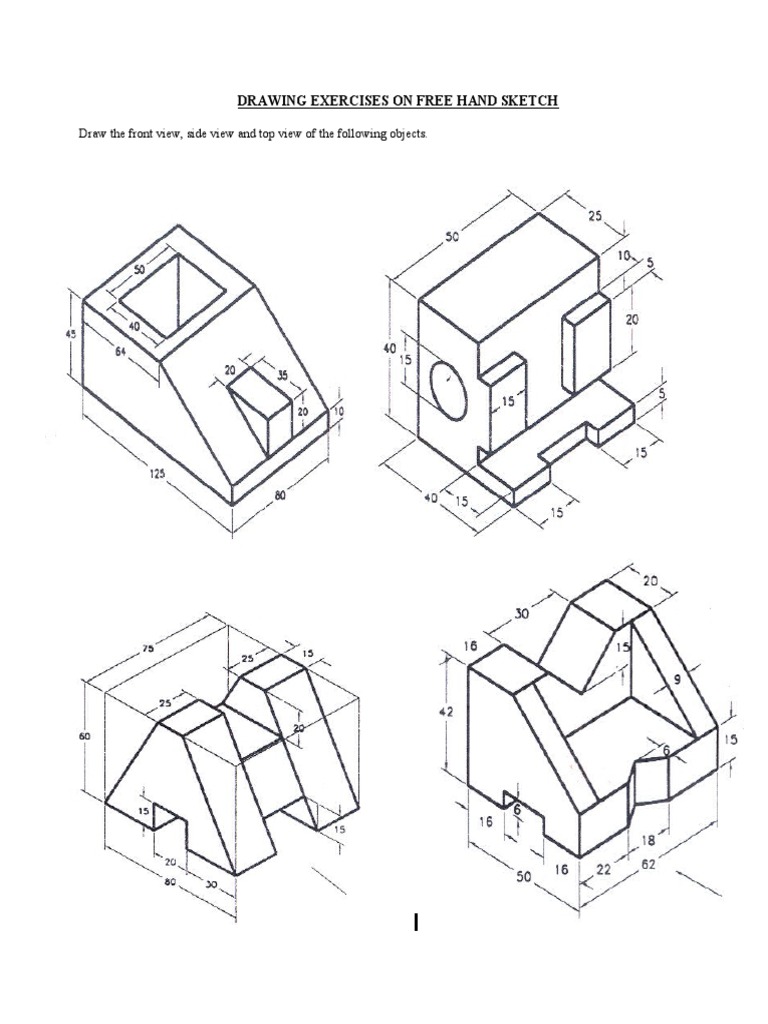 Drawing Exercises On Free Hand Sketch | PDF