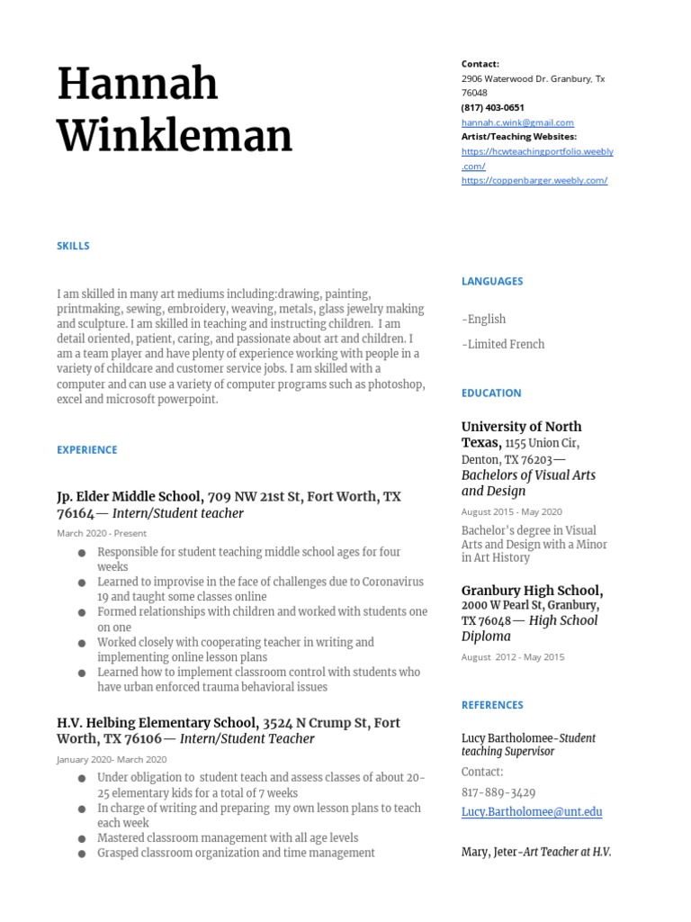 Resume 12 3 | PDF | Child Care | Relationships