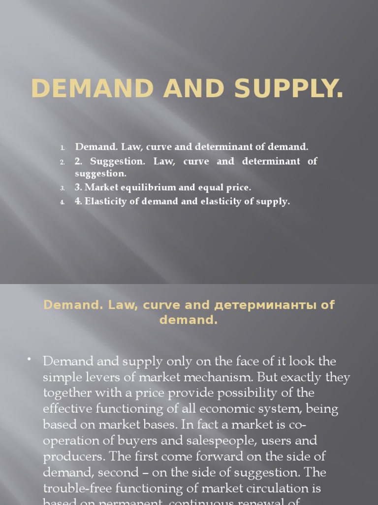 Demand and Supply.: Demand. Law, Curve and Determinant of Demand. 2 ...