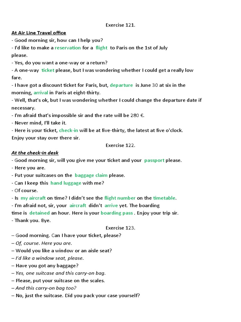 Lesson 2 Task 1 Vasina Valeriia | PDF | Baggage | Aviation