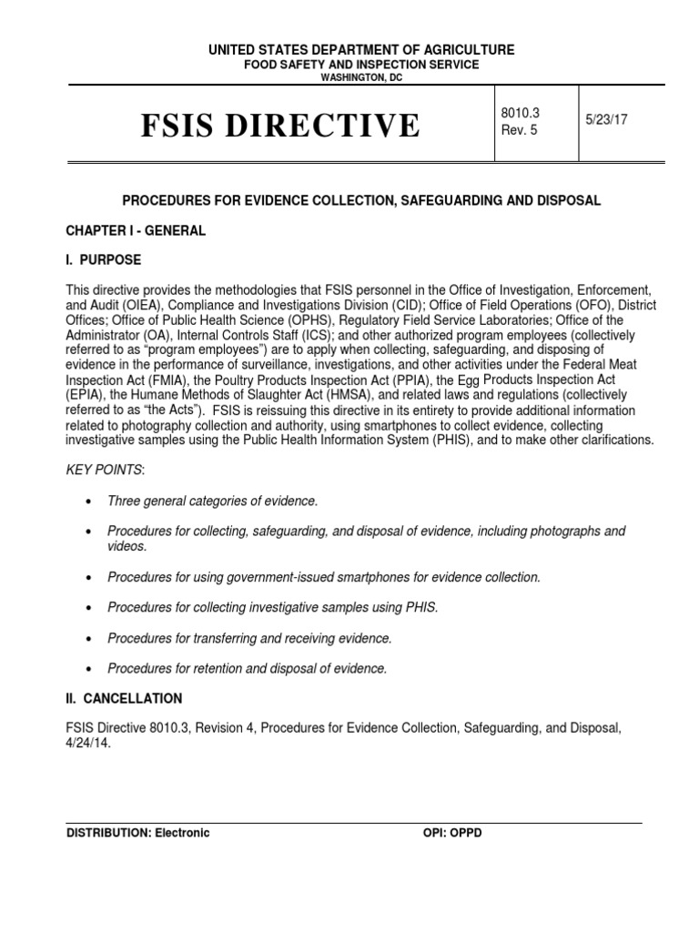 Fsis Directive: United States Department of Agriculture | PDF | Lawsuit ...