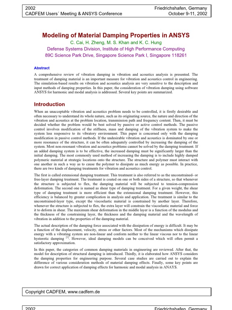 Material Damping Properties | PDF | Normal Mode | Viscosity