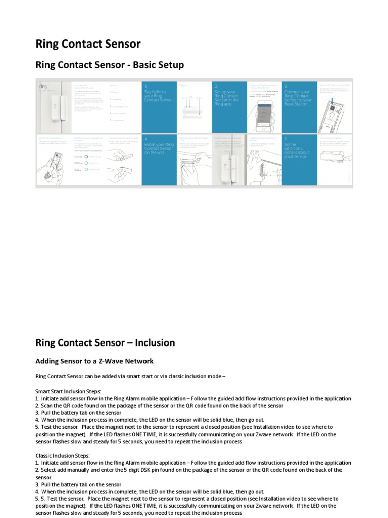 Ring Contact Sensor Manual PDF | PDF | Qr Code | Digital Technology