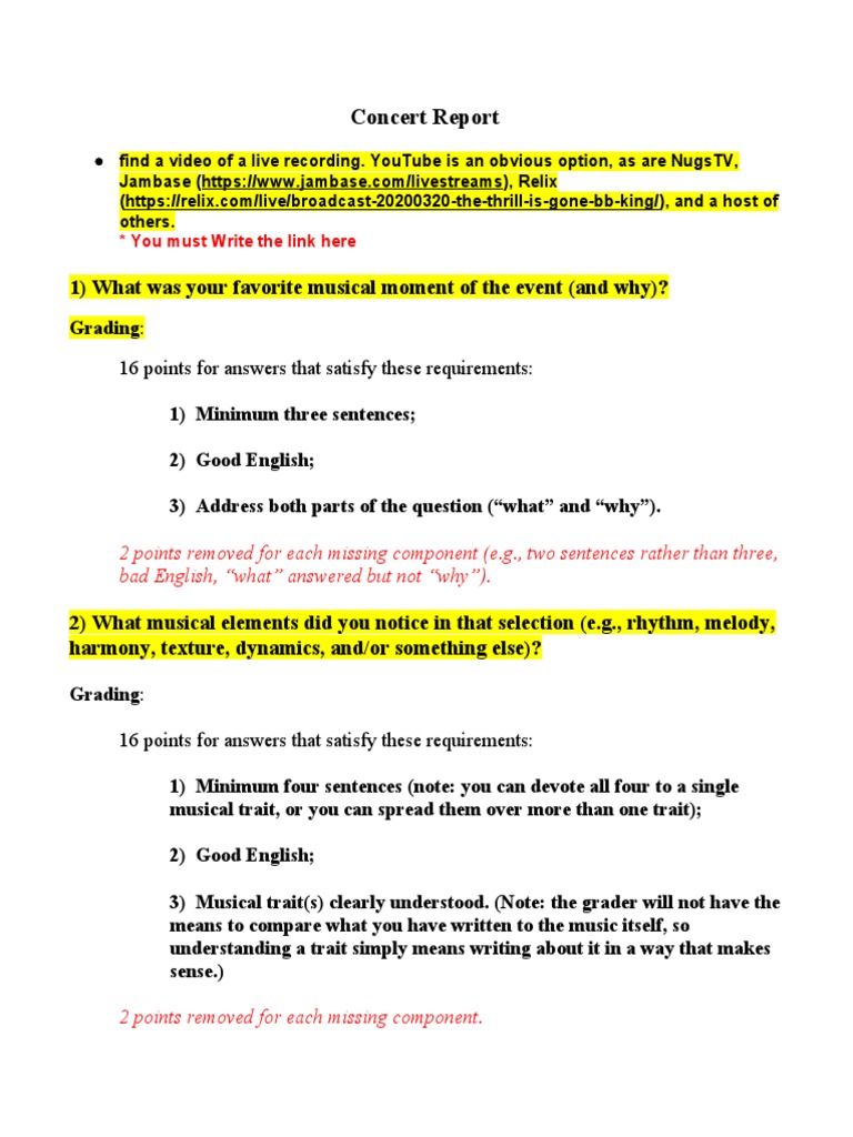 Concert Report: 1) What Was Your Favorite Musical Moment of The Event ...