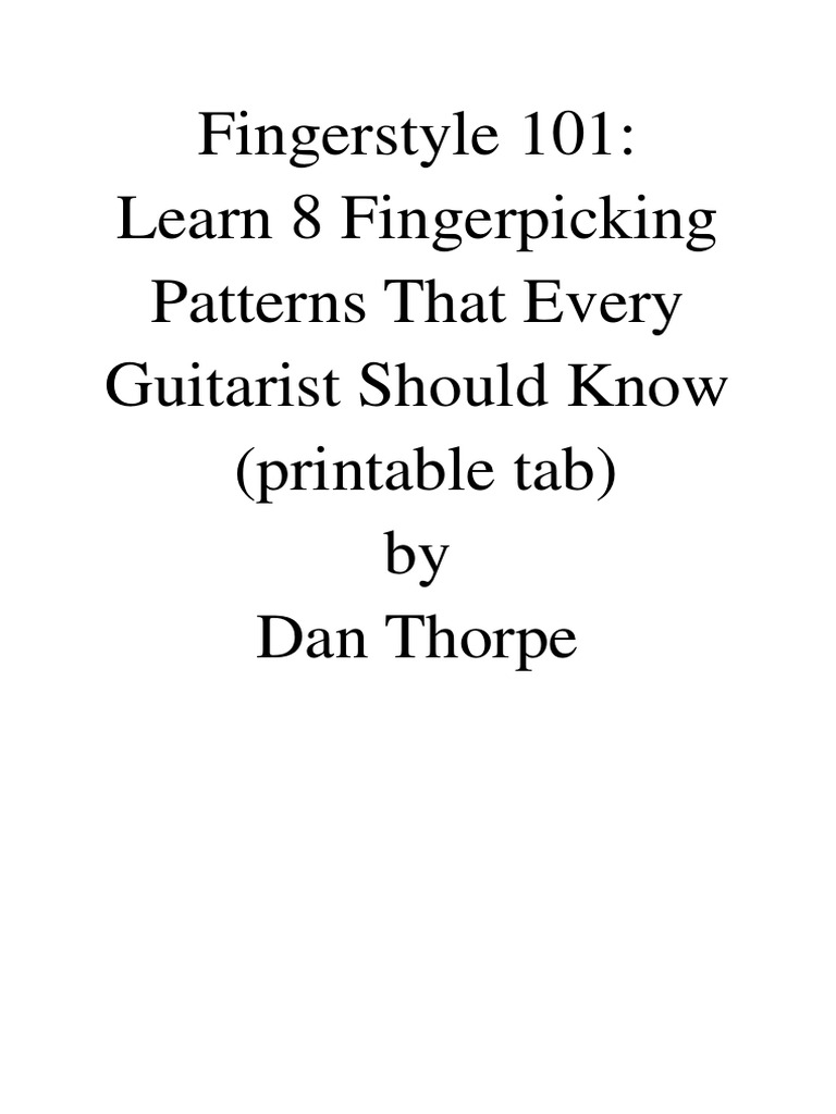 Fingerstyle 101 Printable Tab | PDF