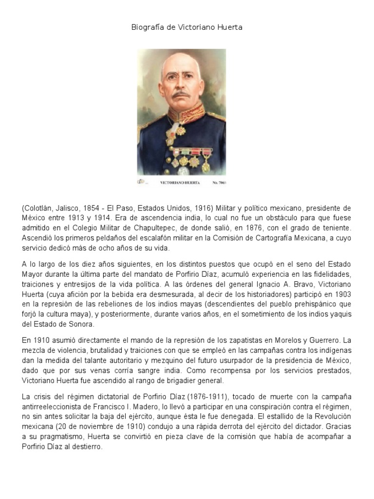 Biografia de Victoriano Huerta | PDF | Guerras de los Estados Unidos ... Biografia de Victoriano Huerta | PDF | Guerras de los Estados Unidos ...