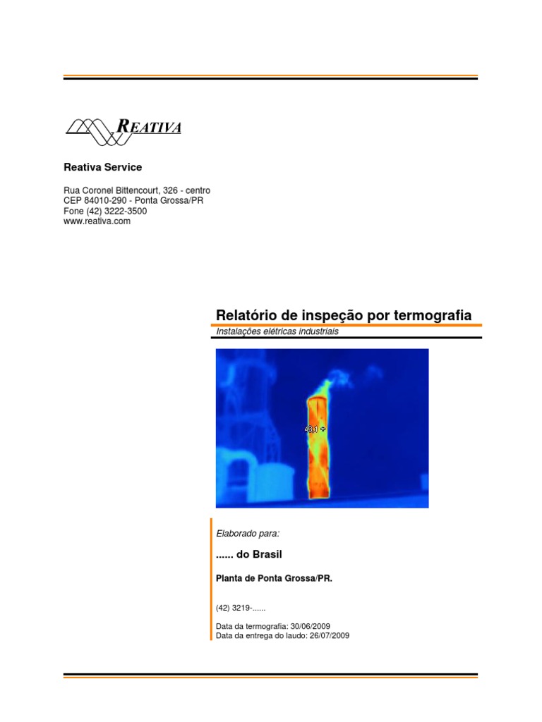 Relatório Modelo de Termografia-945 | PDF | Temperatura | Equipamento