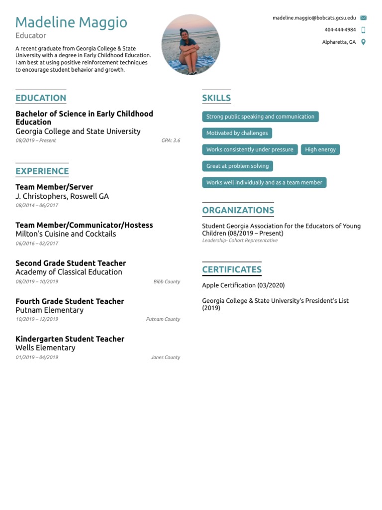 Madelines Resume | Download Free PDF | Teachers | Behavior Modification