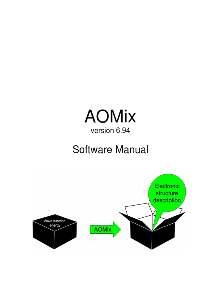 AOMix Manual | PDF | Molecular Orbital | Covalent Bond