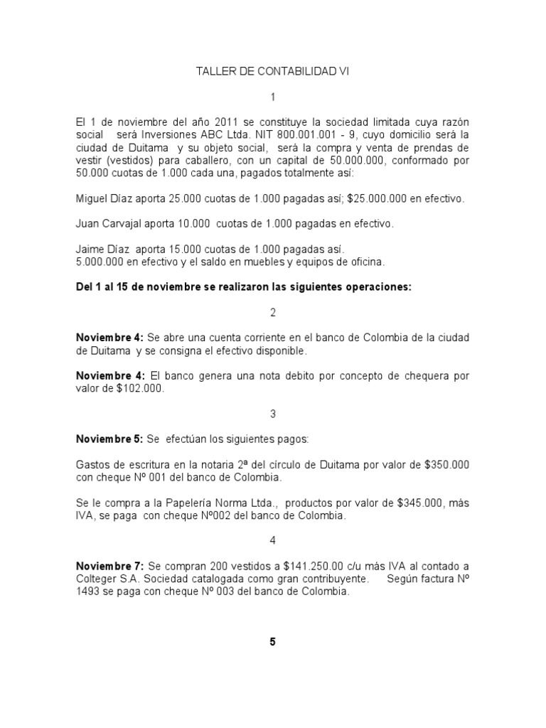 Ejercicio Contab. Vi Semestre | PDF | Cheque | Bancos
