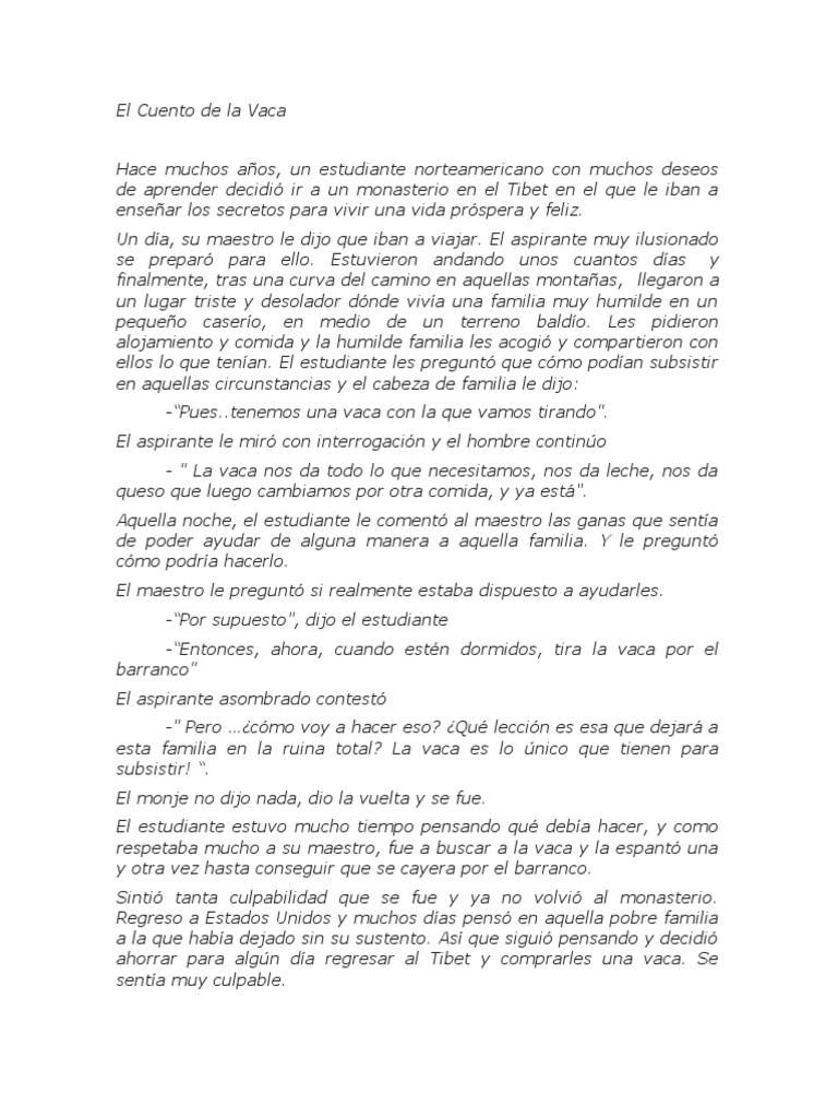 El Cuento de La Vaca | PDF | Vacas