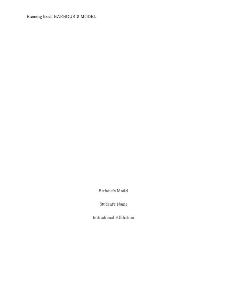 Barbour Model - Edited | PDF | Relationship Between Religion And ...