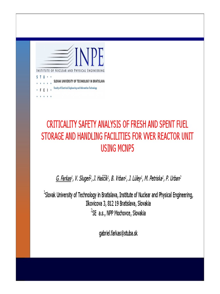 Criticality Safety Analysis of Fresh and Spent Fuel Storage and Handling Facilities For Vver ...