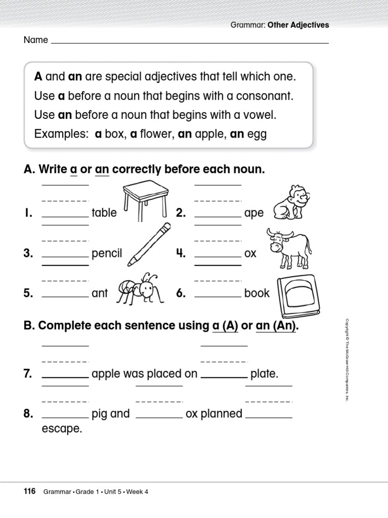 Use A Before A Noun That Begins With A Consonant. Use An Before A Noun ...