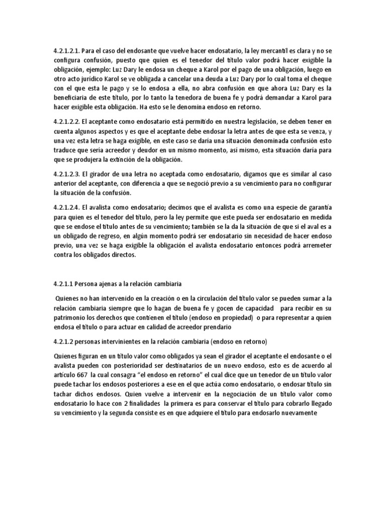 Aporte de Titulos Endosante y Endosado LD | PDF | Pagos | Cheque