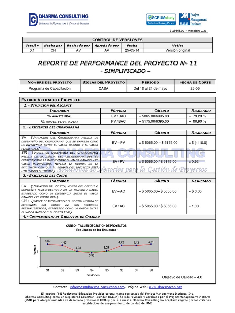EGPR - 520 - 06 - Reporte de Performance Del Proyecto - Simplificado ...