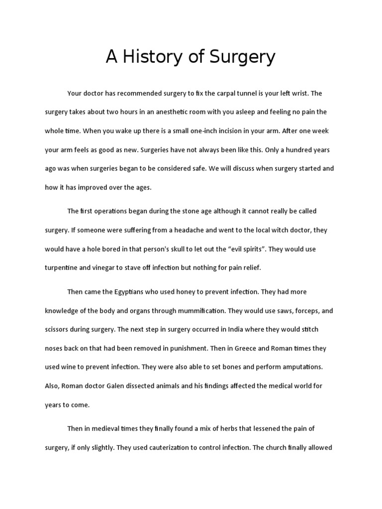 A History of Surgery | Download Free PDF | Surgery | Medicine