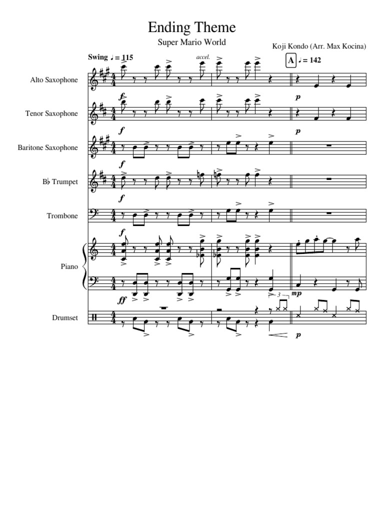 Ending Theme: Super Mario World | PDF | Musical Instruments ...