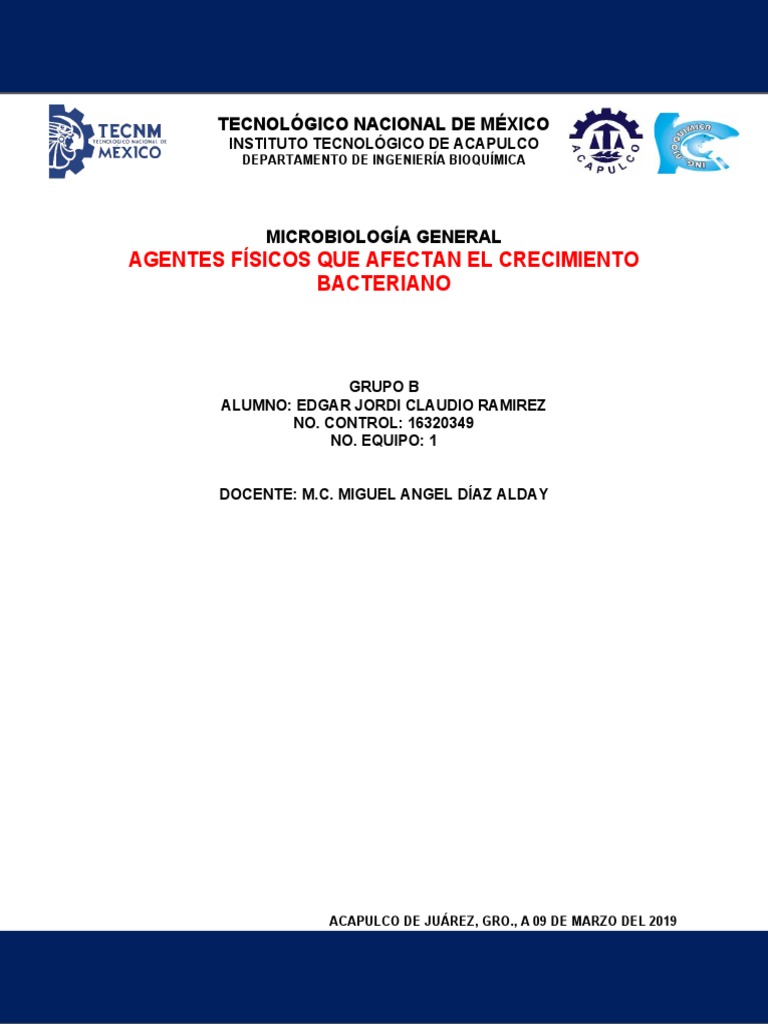 Agentes Físicos en el Crecimiento Bacteriano | PDF | Las bacterias ...