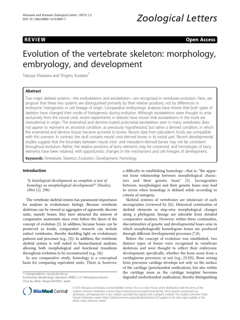 Evolution of The Vertebrate Skeleton: Morphology, Embryology, and ...