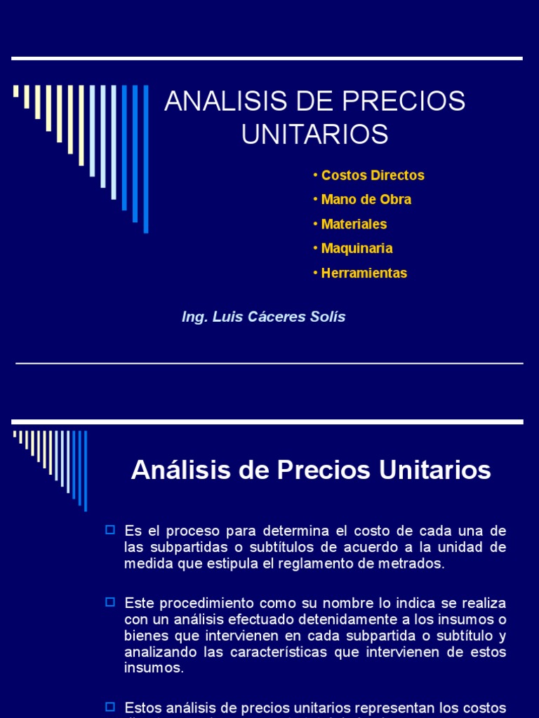 Analisis de Precios Unitario - 1 | PDF | Costo | Capital (economía)