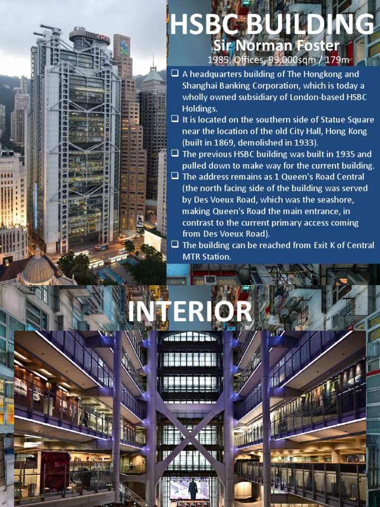 HSBC Building: Sir Norman Foster | PDF | Buildings And Structures | Art ...
