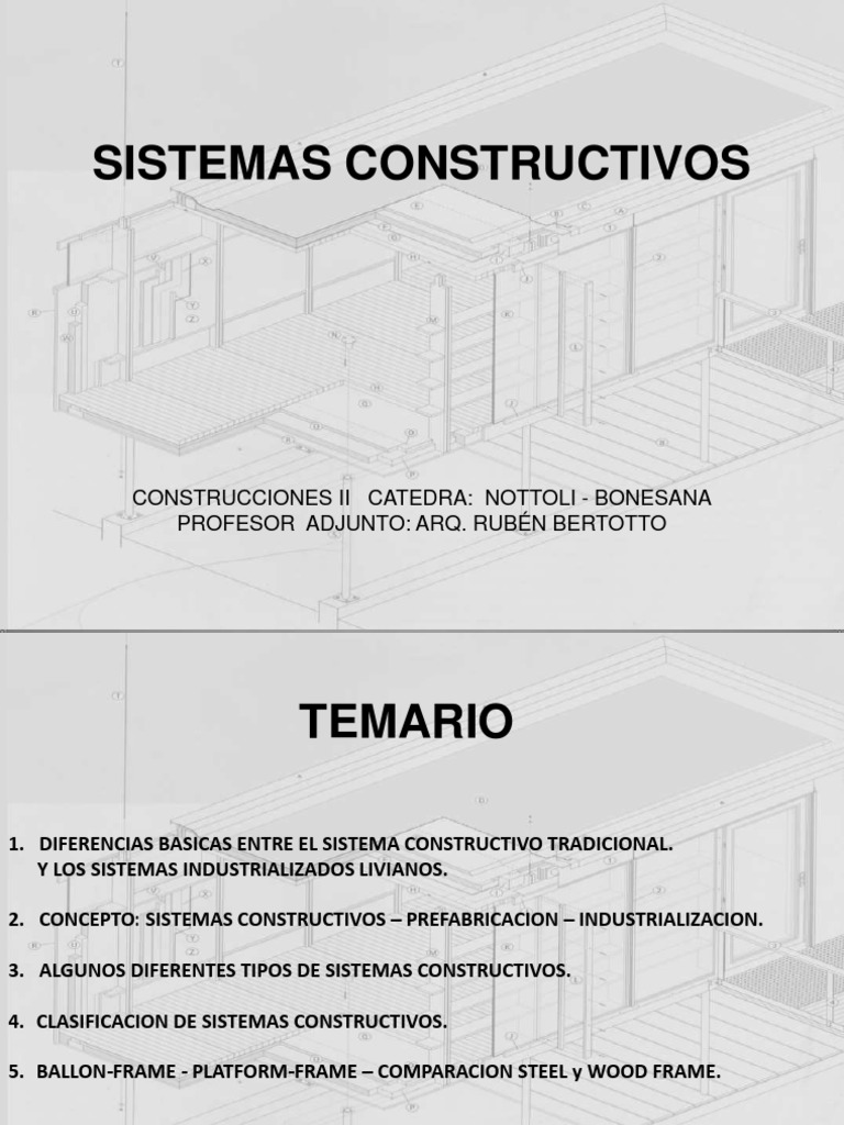 Construcciones 2 - Teorica 2 - Sistemas Constructivos en Gral | PDF ...