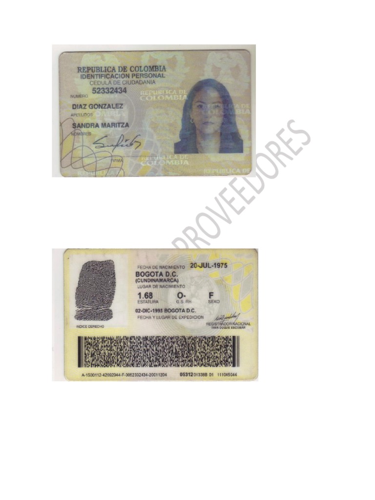 Cedula Doctora Sandra Diaz | PDF