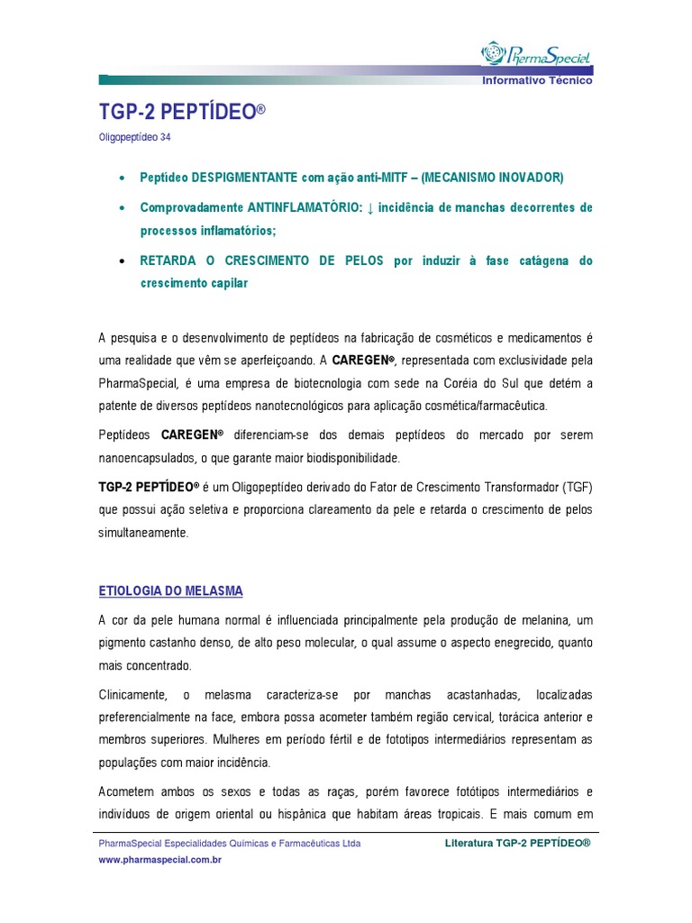 TGP-2 PEPTÍDEO® Oligopeptídeo 34.pdf | PDF | Bioquímica | Química