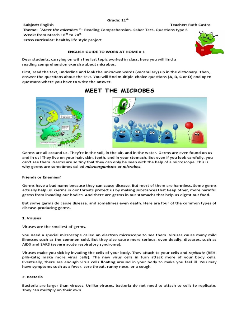 Grade 11th. Worksheet 1 | PDF | Pathogen | Microorganism